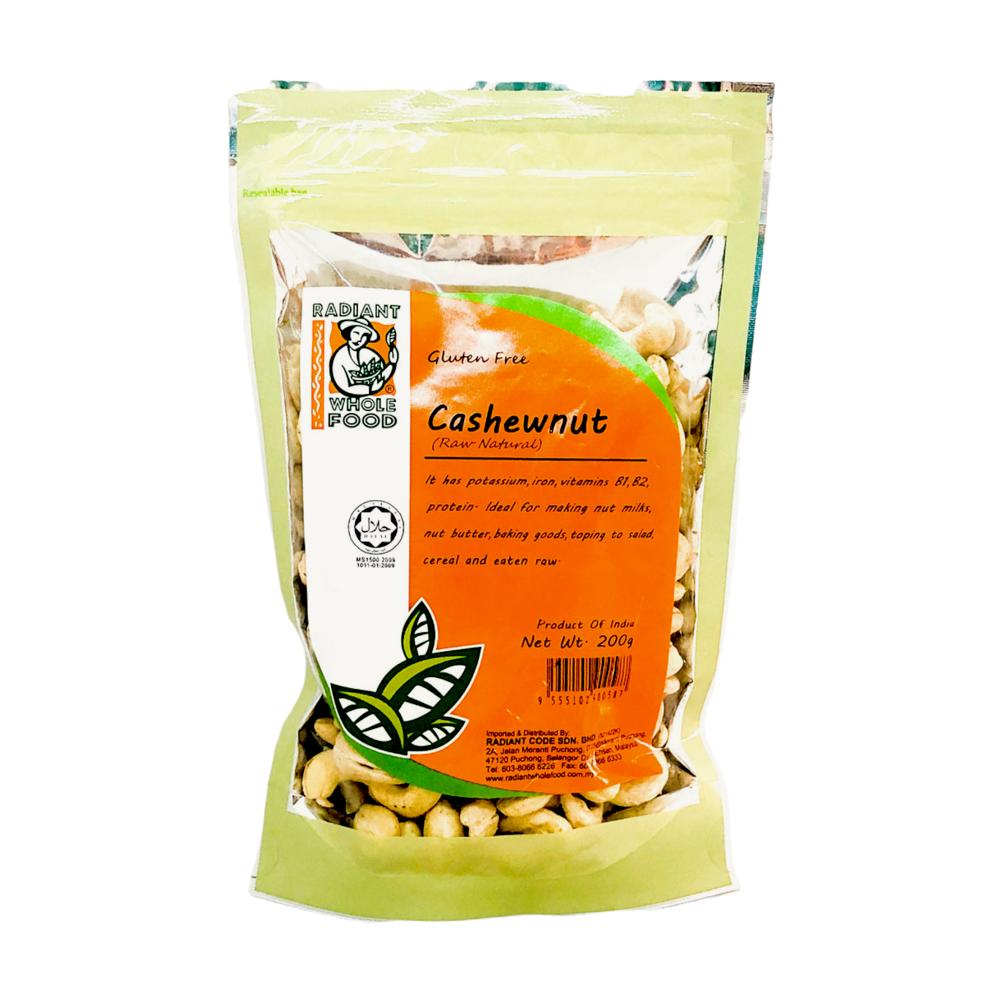 Radiant Whole Food Cashewnut Raw Natural 200g - Everything Brunei