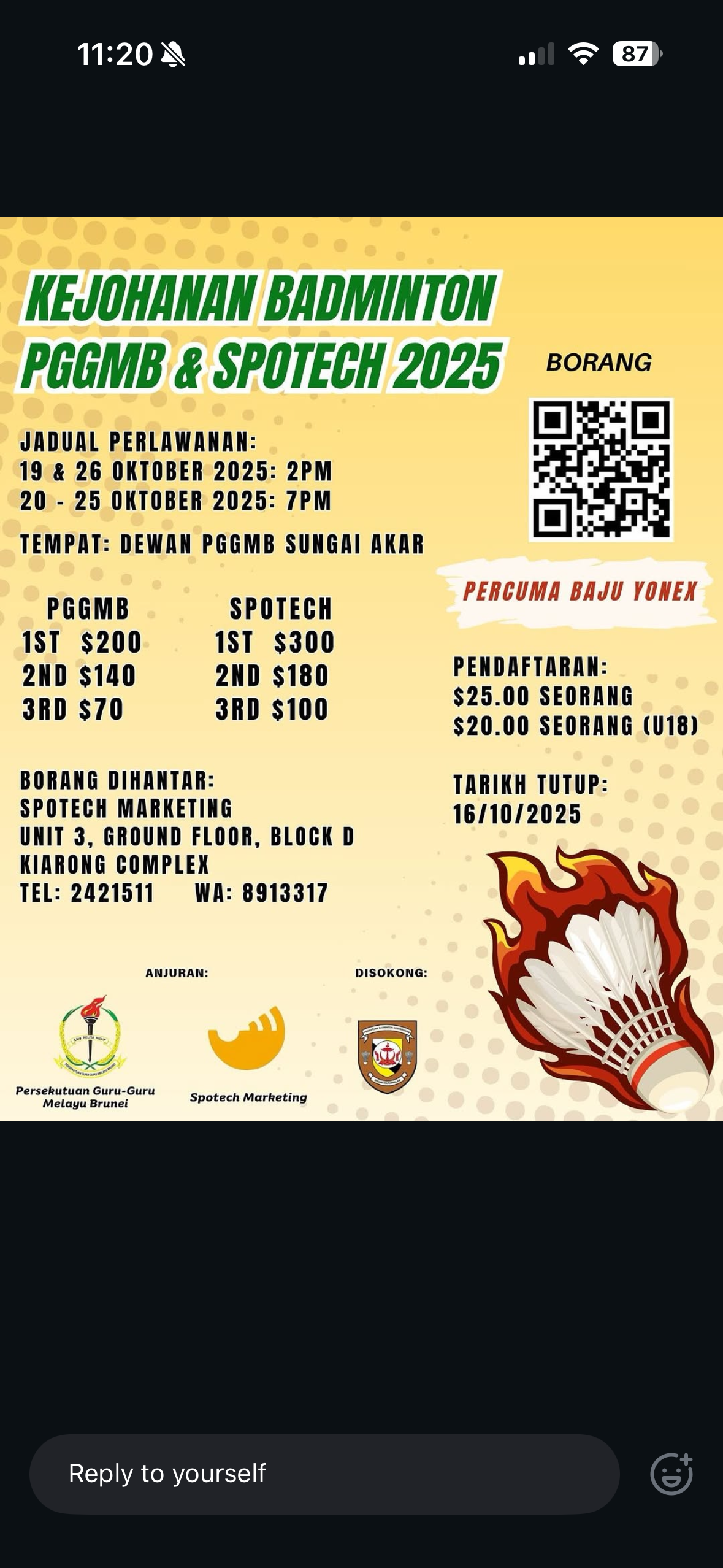 Kejohanan Badminton PGGMB & SPOTECH 2025 - EB